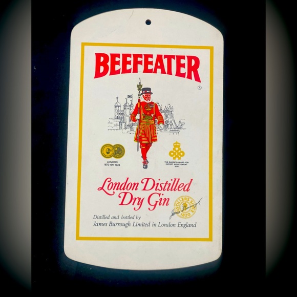 beefeater | Wall Decor | Rare Vintage Beefeater London Distilled Dry Gin Wood Bar Sign Plaque ...